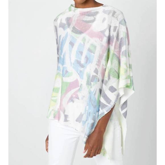 Kinross | Sweaters | New Kinross Graffiti Poncho In Multi | Poshmark